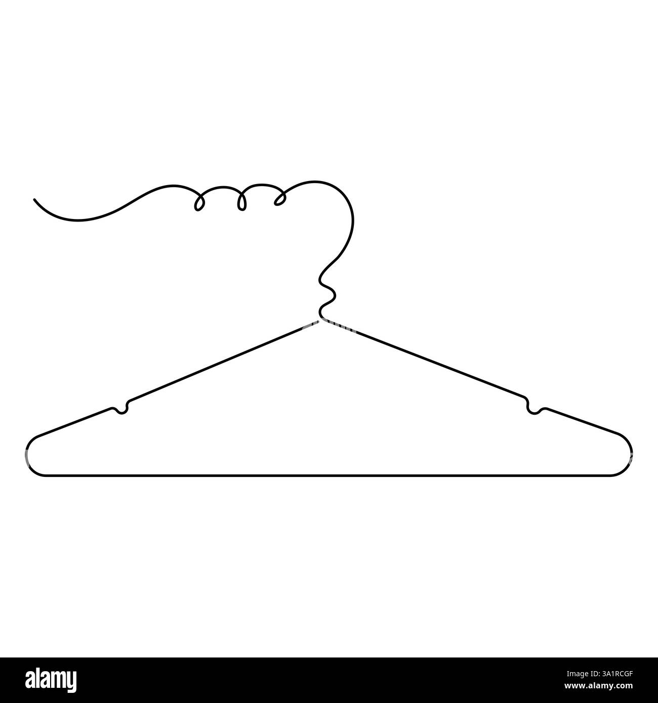 Continuous single line art drawing of suit hanger icon outline vector ...