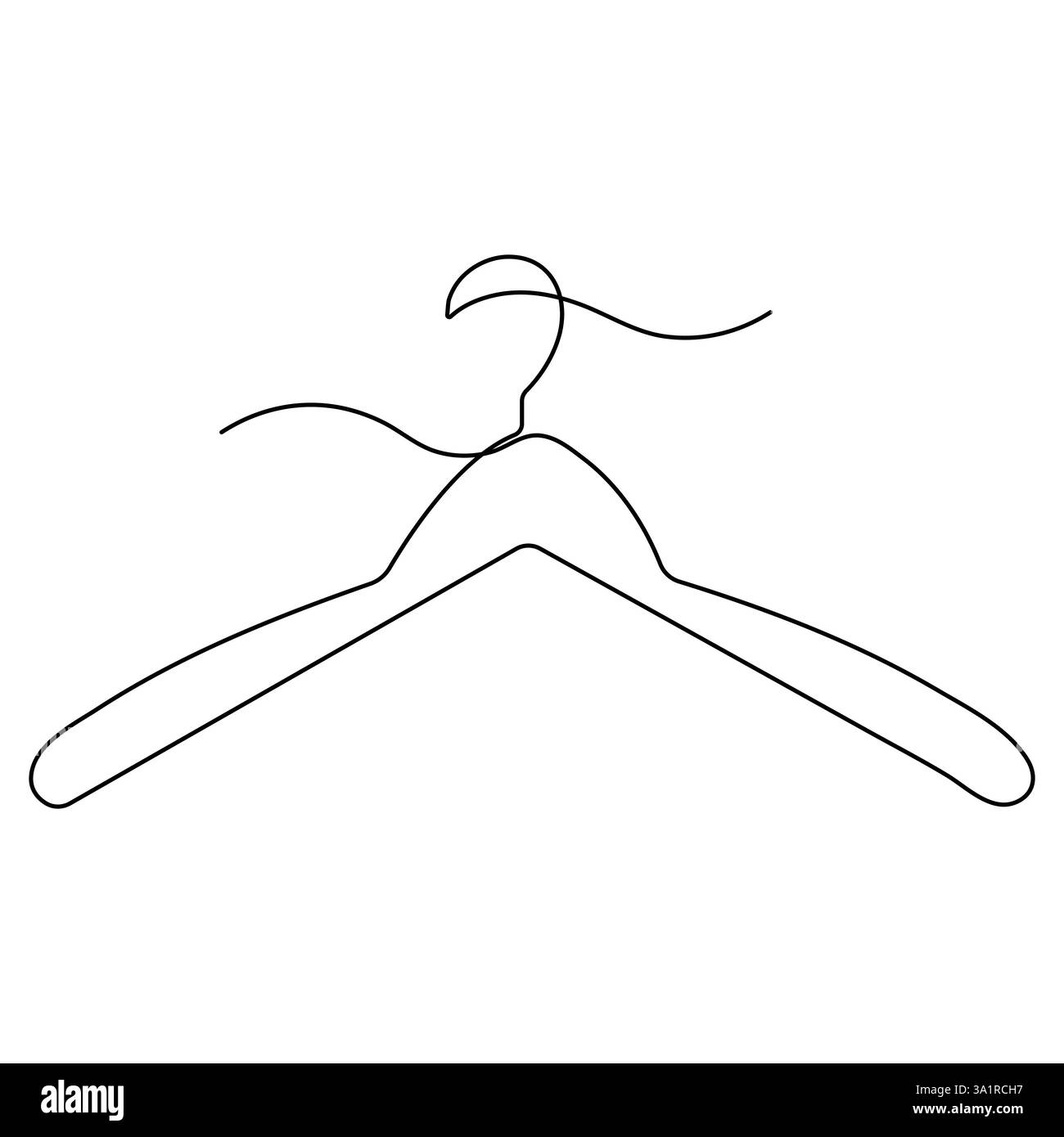 Continuous single line art drawing of suit hanger icon outline vector ...