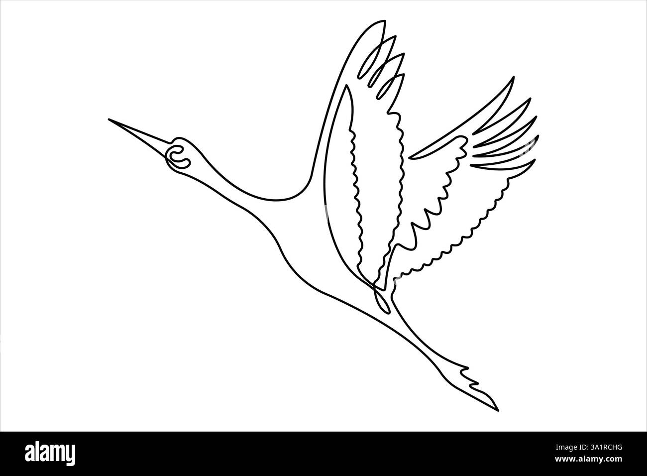 One continuous line drawing of adorable heron bird concept for ...