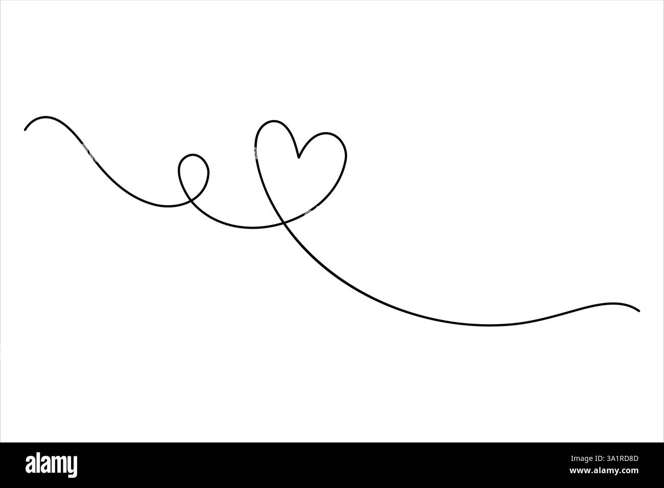 Continuous one line art drawing heart decoration for valentines day ...