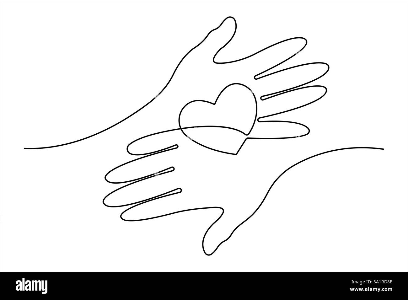 Continuous one line art drawing heart decoration for valentines day ...