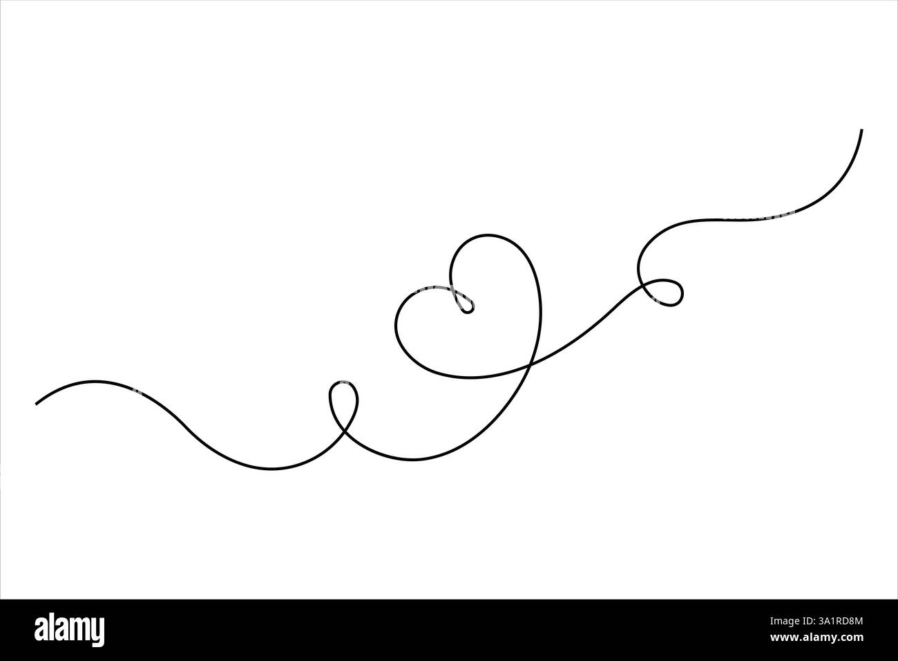 Continuous one line art drawing heart decoration for valentines day ...