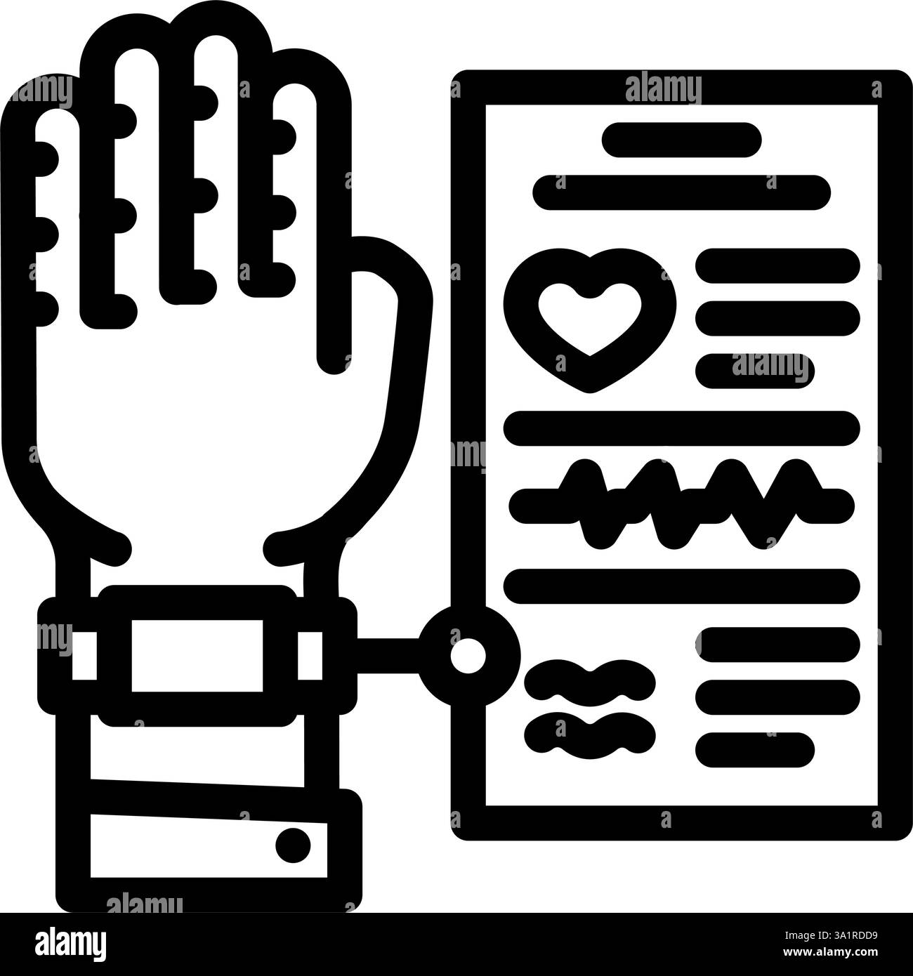 biometric health sensor healthcare innovation line icon vector ...