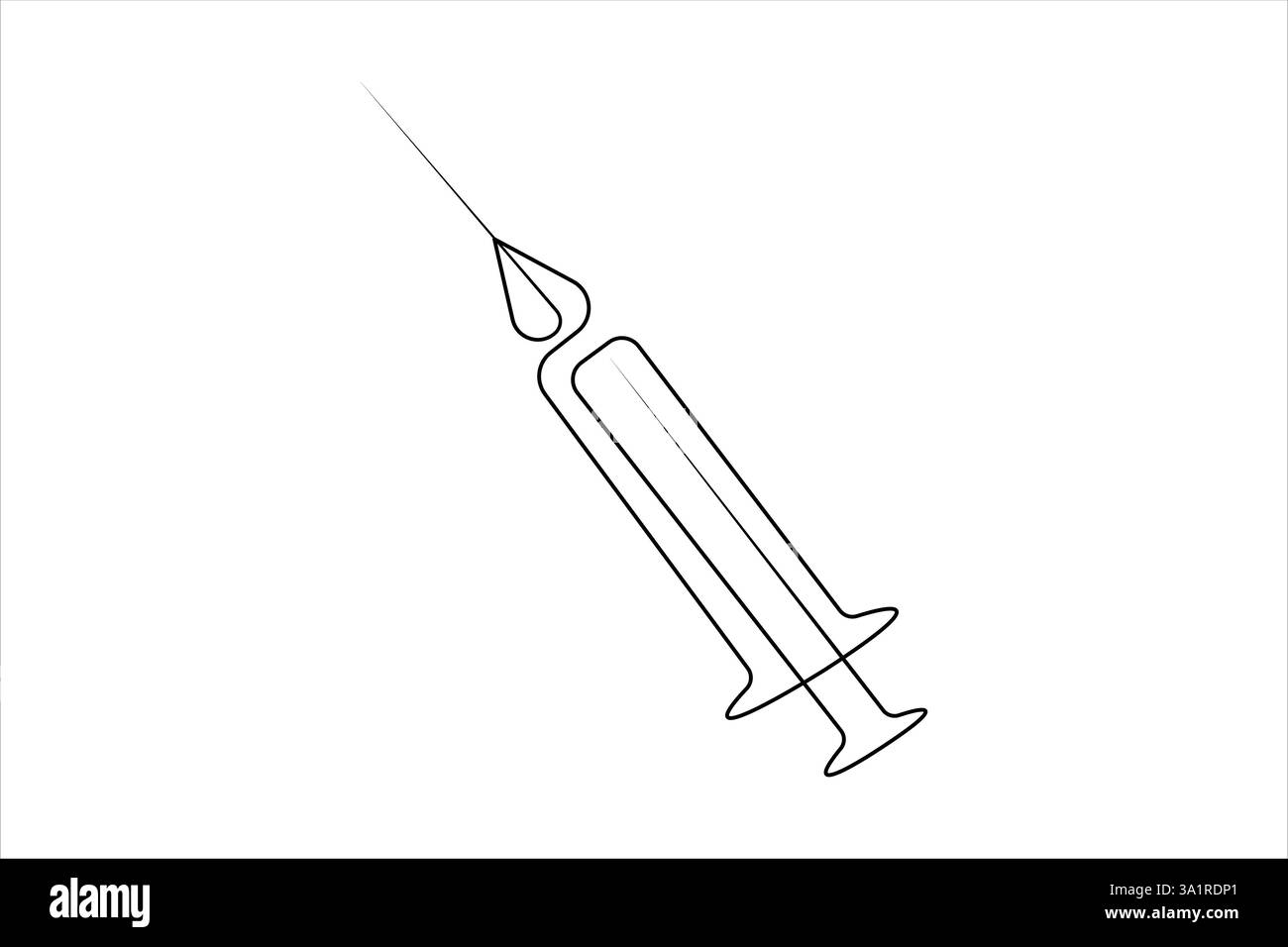 Syringes for injections continuous one line art drawing of vaccination ...