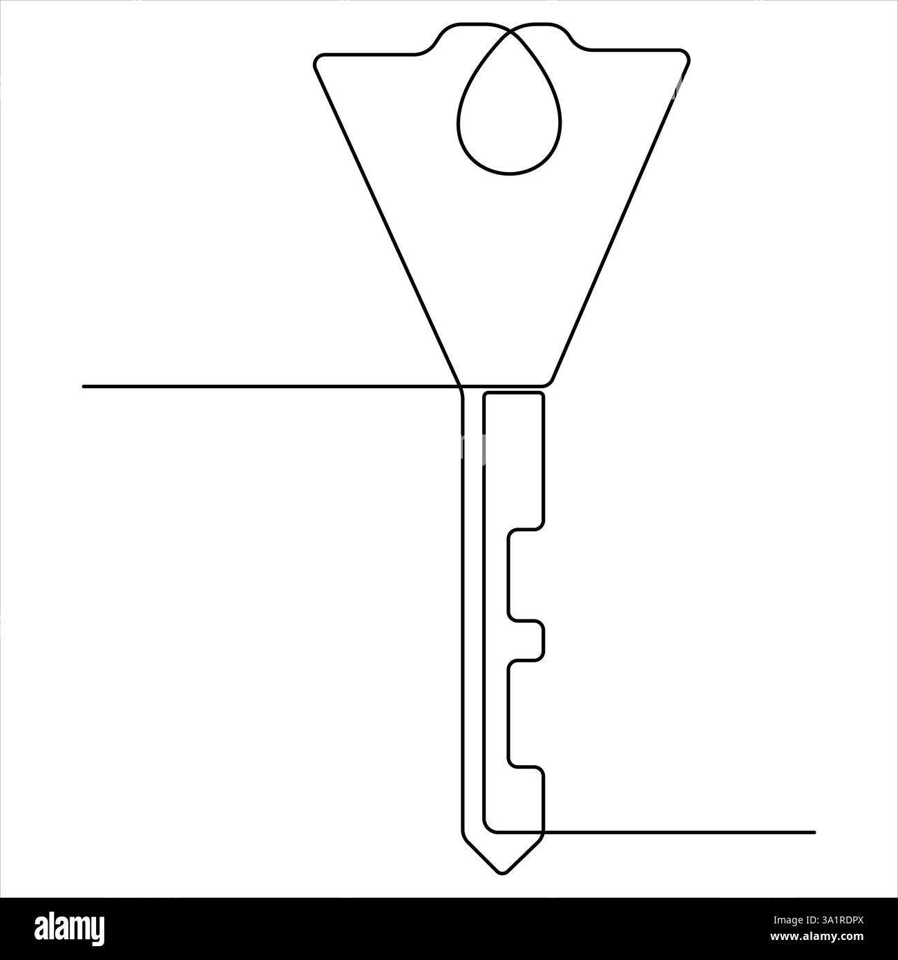 Key icon continuous single line art drawing outline vector hand drawn ...