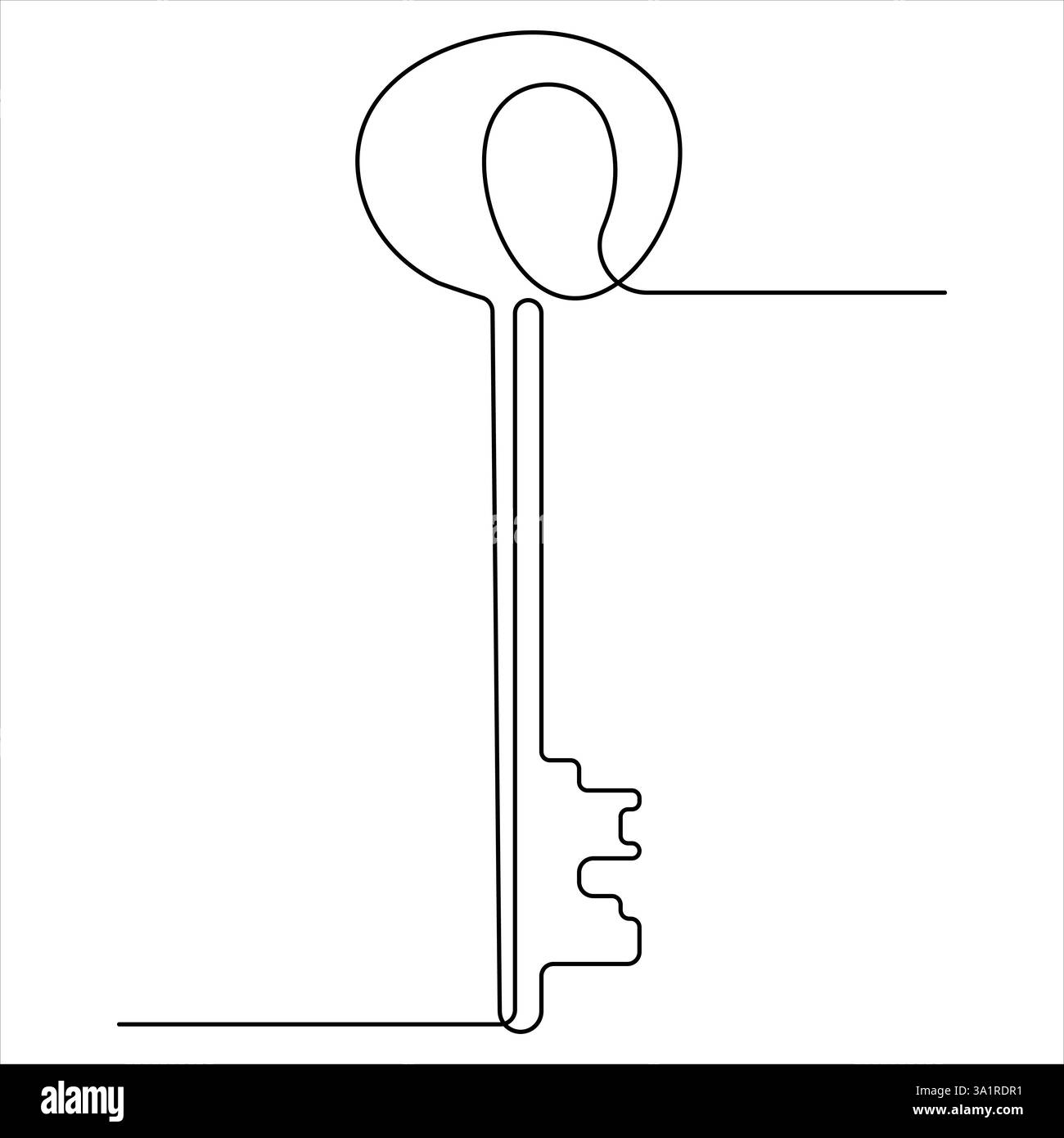 Key icon continuous single line art drawing outline vector hand drawn ...