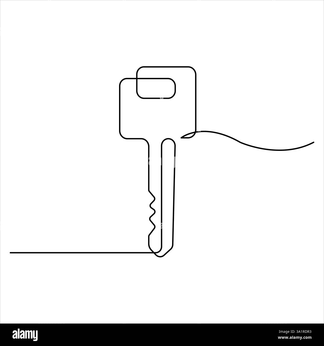 Key icon continuous single line art drawing outline vector hand drawn ...
