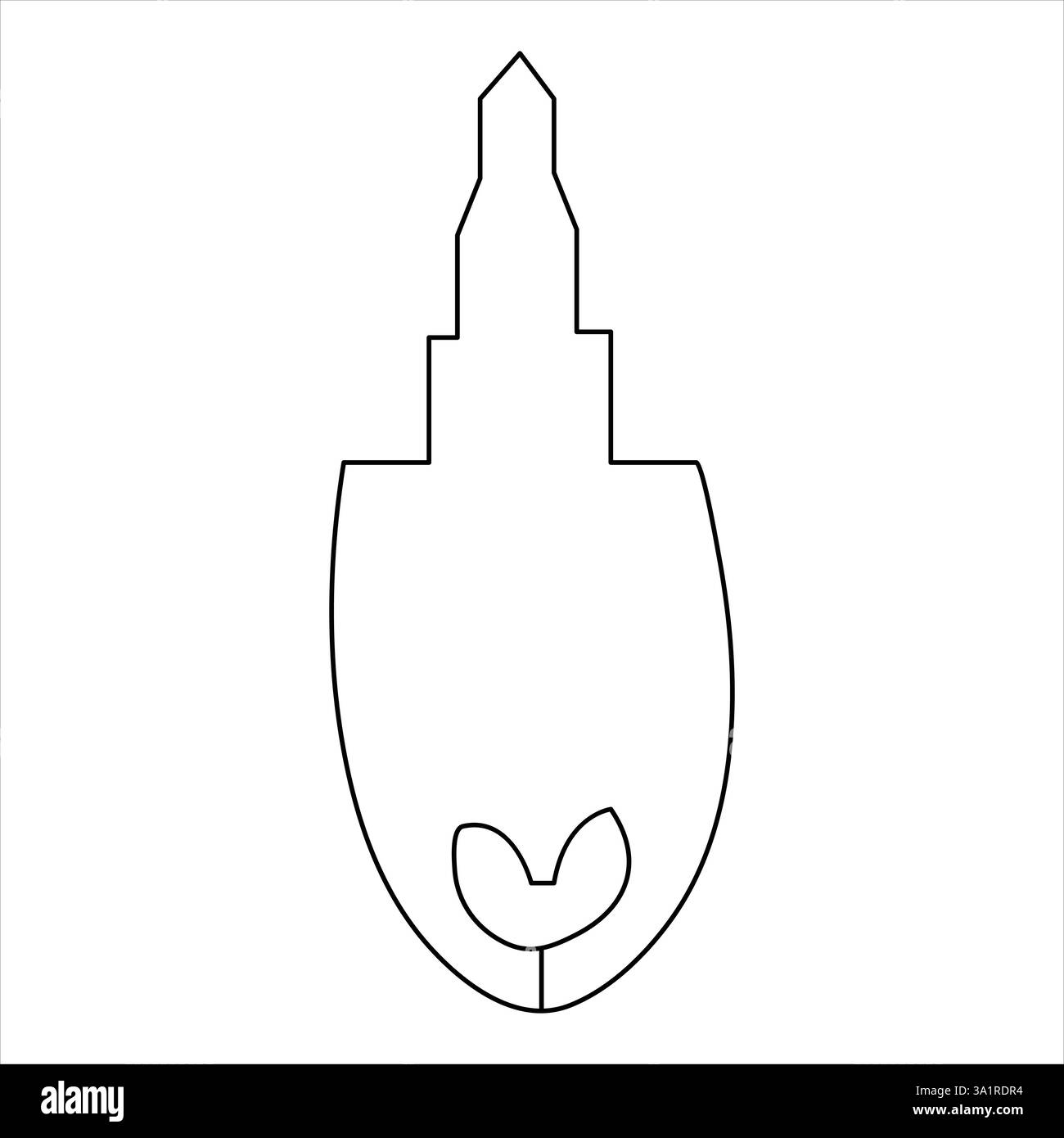 Single line art drawing continuous outline vector hand drawn icon key ...