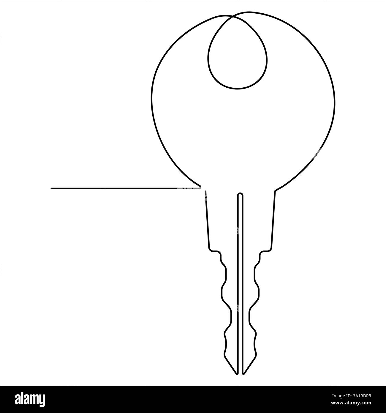 Key icon continuous single line art drawing outline vector hand drawn ...