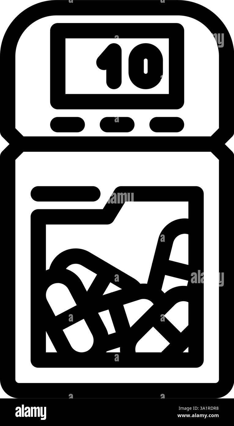 smart pill bottle healthcare innovation line icon vector illustration ...