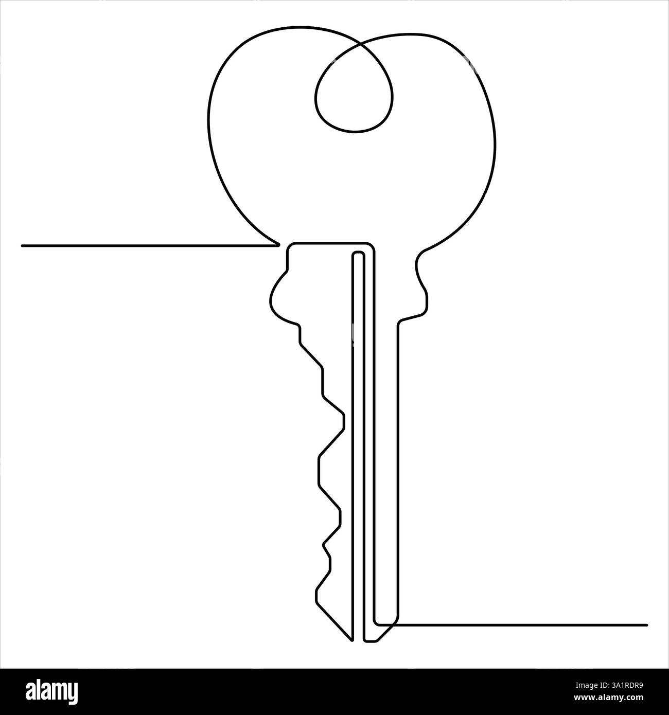 Key icon continuous single line art drawing outline vector hand drawn ...