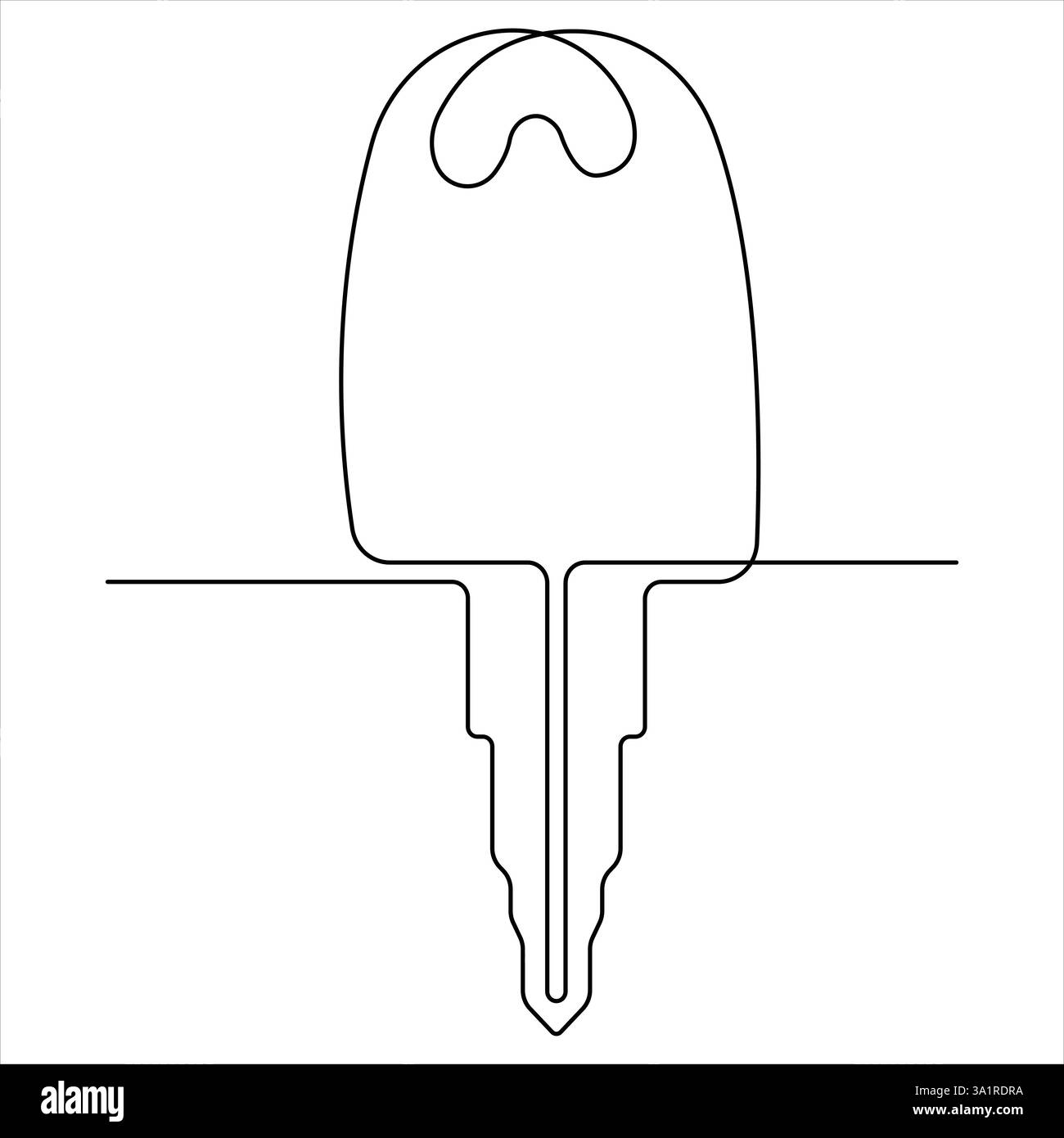 Key icon continuous single line art drawing outline vector hand drawn ...