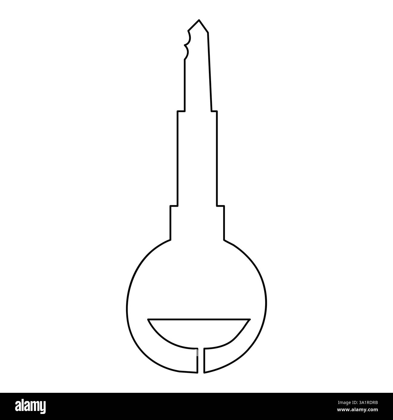 Single line art drawing continuous outline vector hand drawn icon key ...