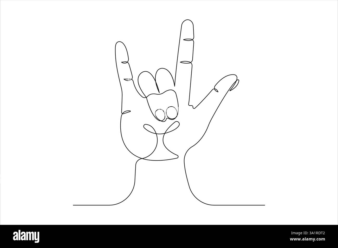 Continuous one line drawing of human hand gestures design vector ...