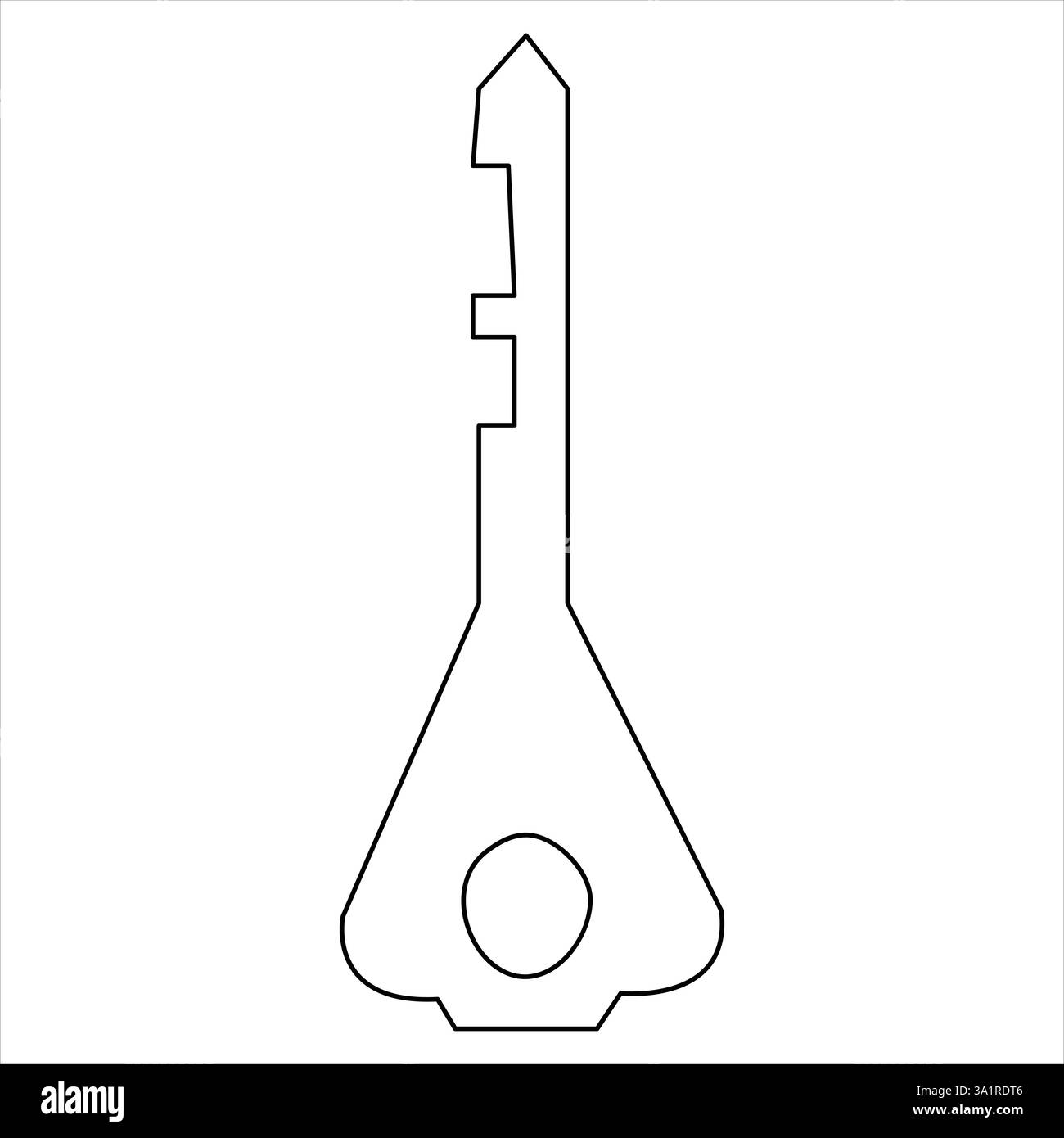 Single line art drawing continuous outline vector hand drawn icon key ...