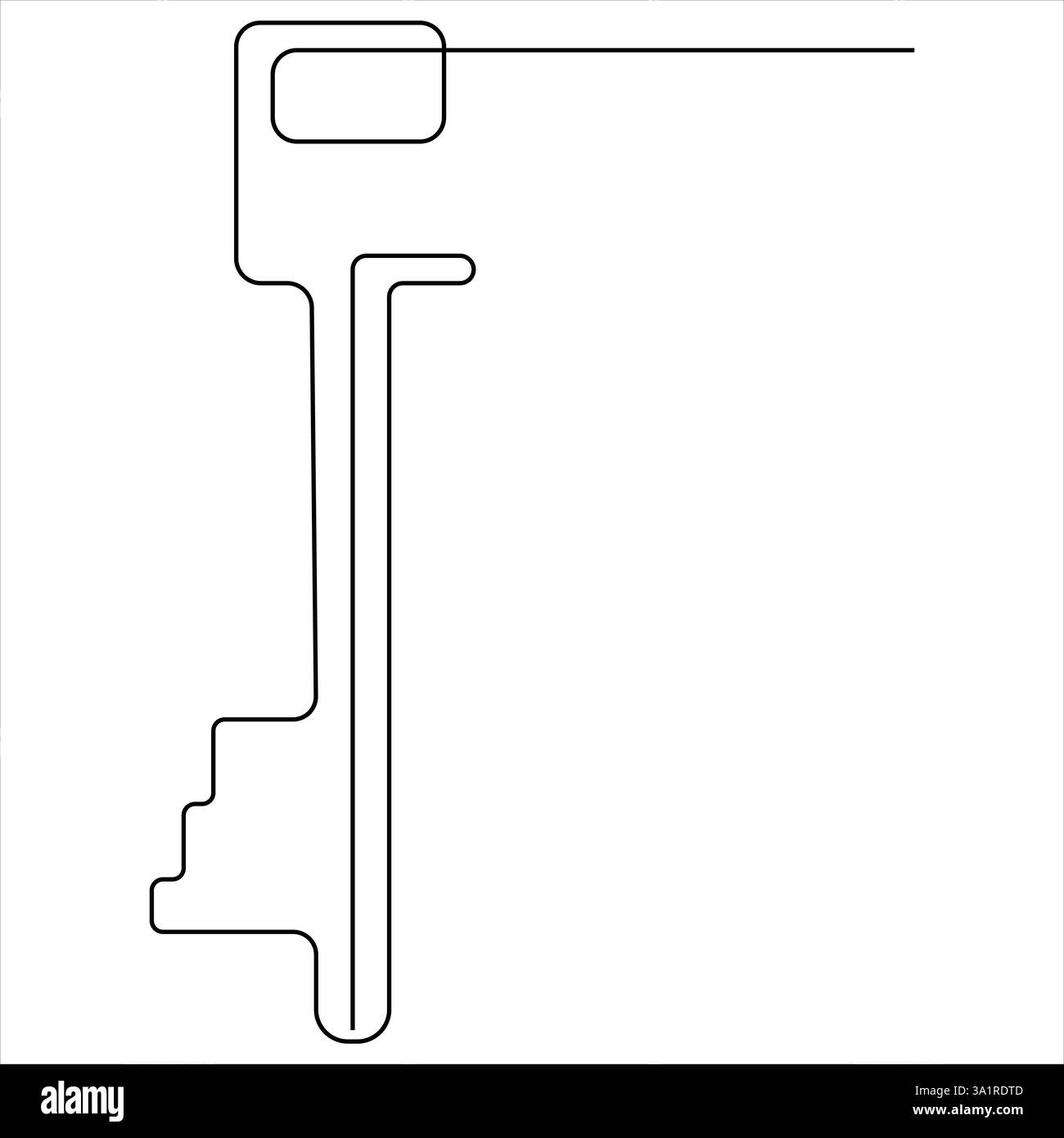 Key icon continuous single line art drawing outline vector hand drawn ...