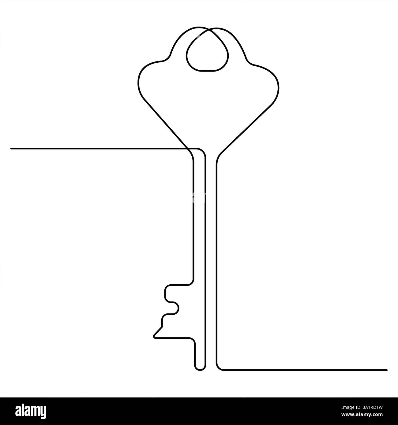 Key icon continuous single line art drawing outline vector hand drawn ...