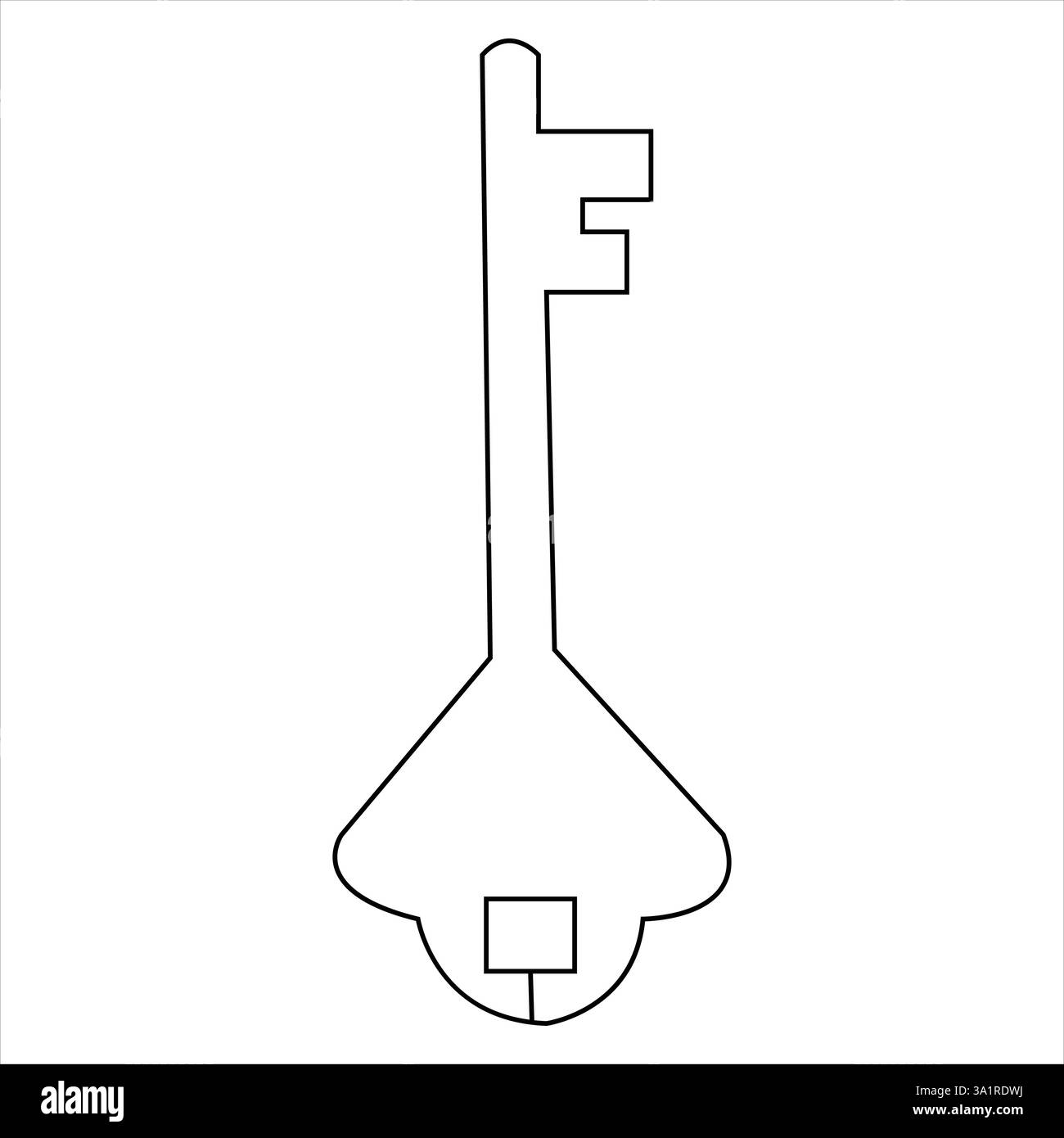 Single line art drawing continuous outline vector hand drawn icon key ...