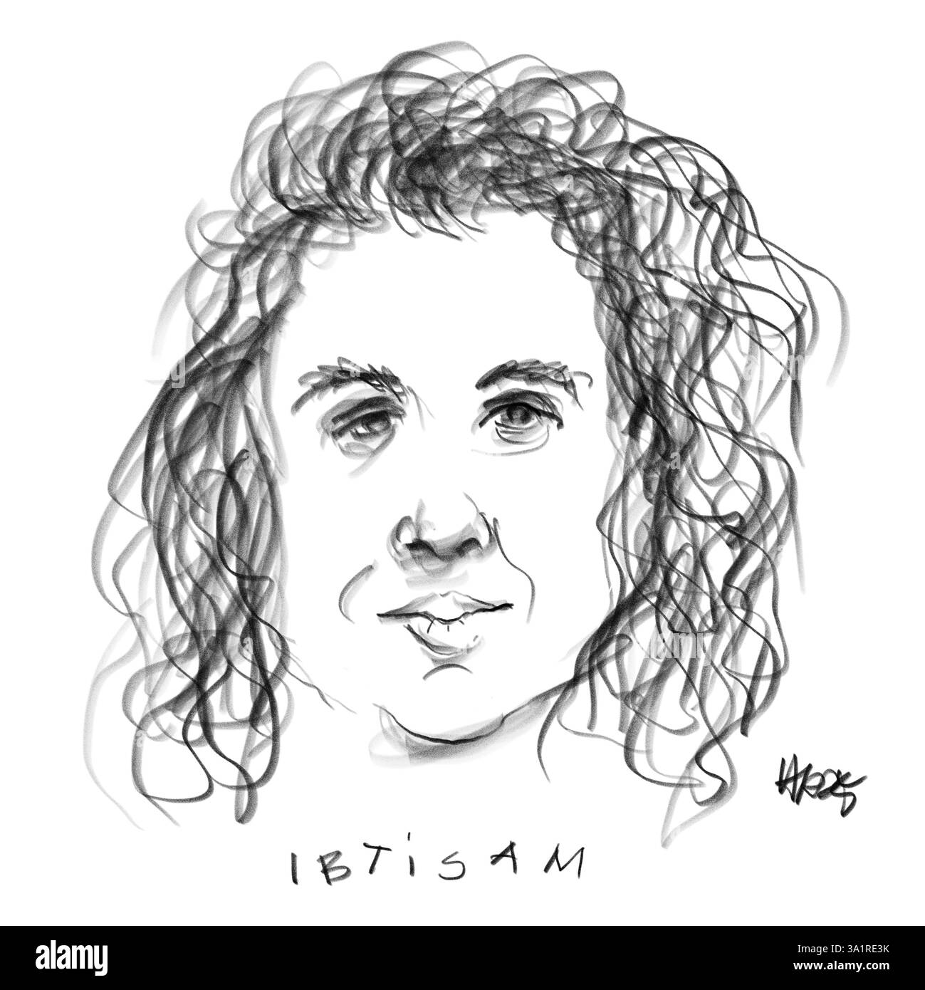 Ibtisam atem character sketch hi-res stock photography and images - Alamy