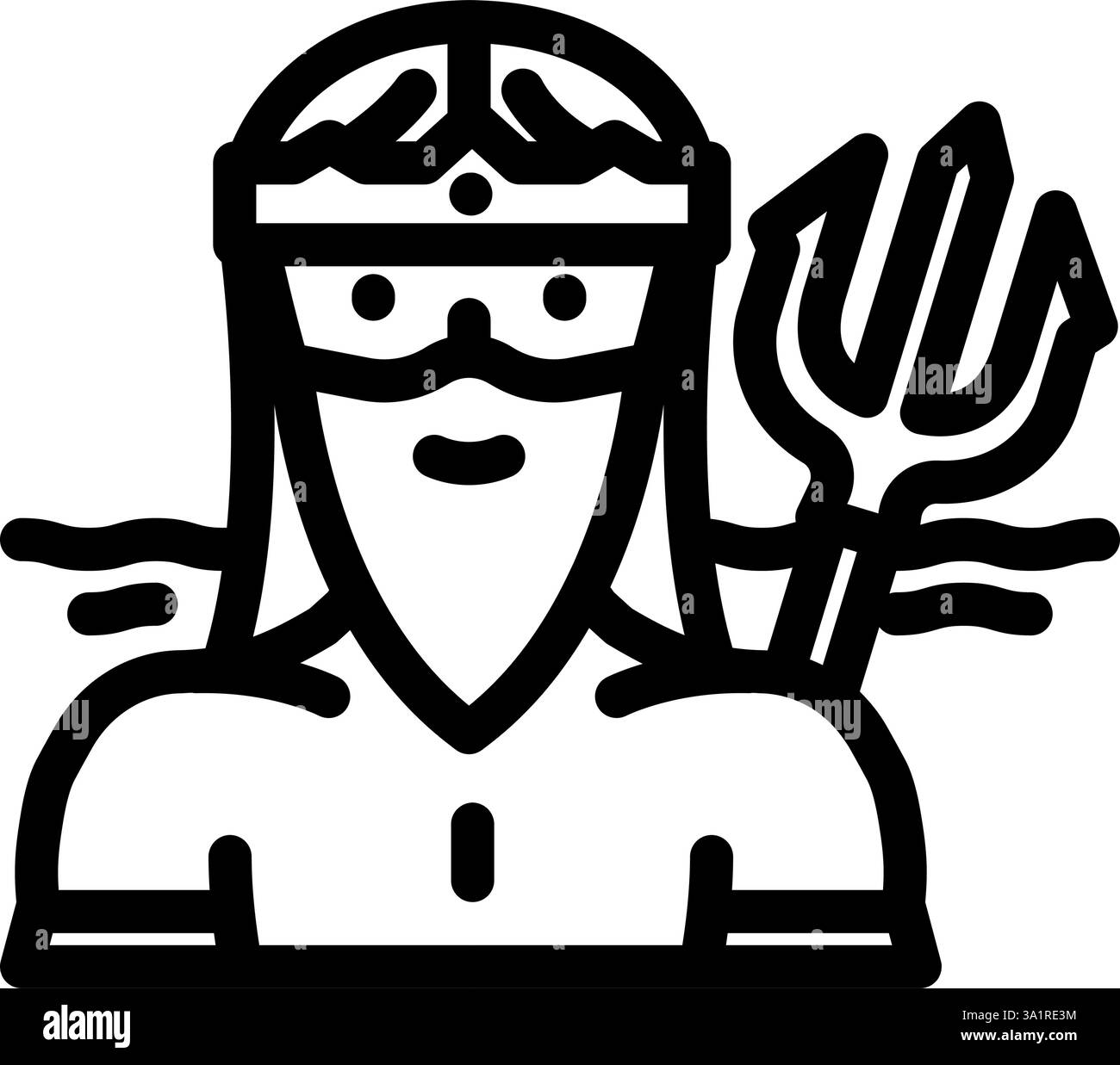 poseidon greek god mythology line icon vector illustration Stock Vector Image & Art - Alamy