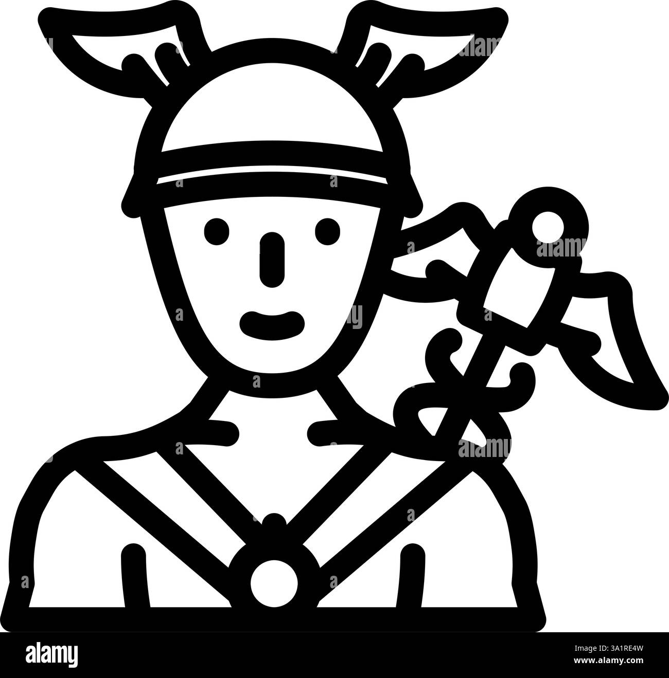 hermes greek god mythology line icon vector illustration Stock Vector ...