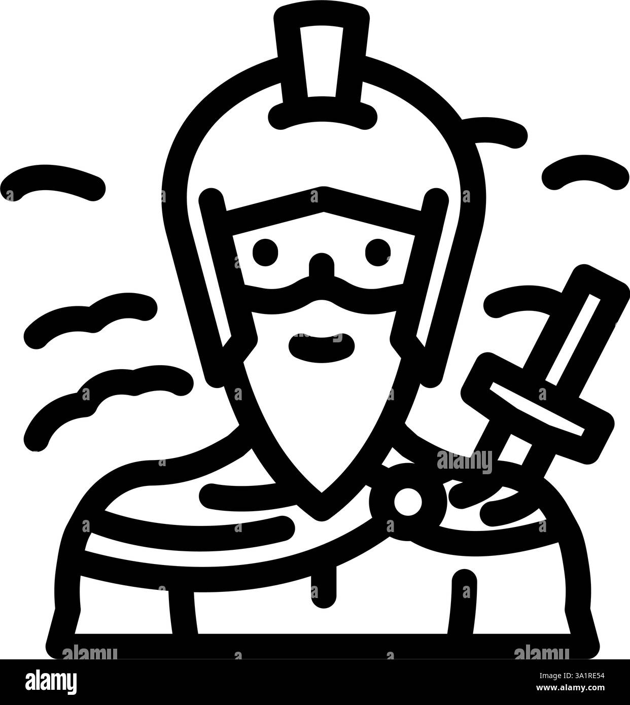 ares greek god mythology line icon vector illustration Stock Vector ...