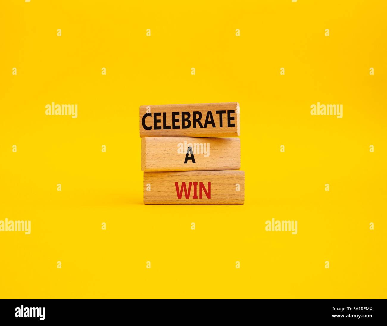 Celebrate a win symbol. Concept words Celebrate a win on wooden blocks ...