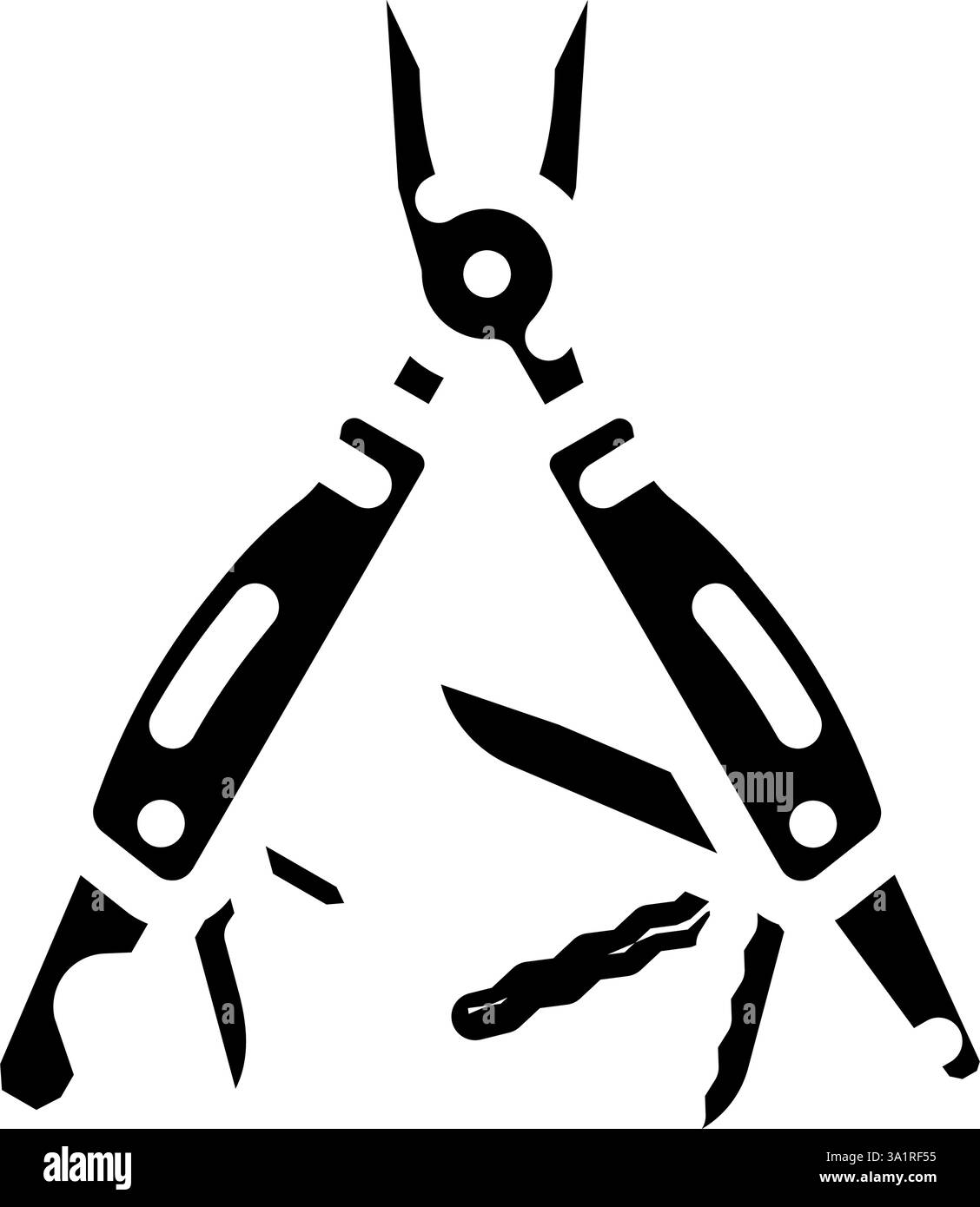 multi tool titanium glyph icon vector illustration Stock Vector Image ...