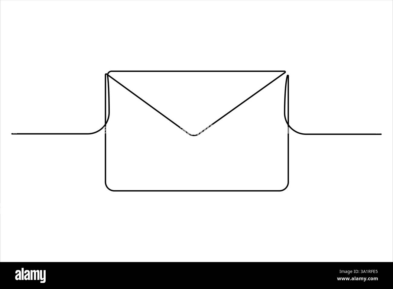 Continuous single one line art of paper envelope message post letter ...