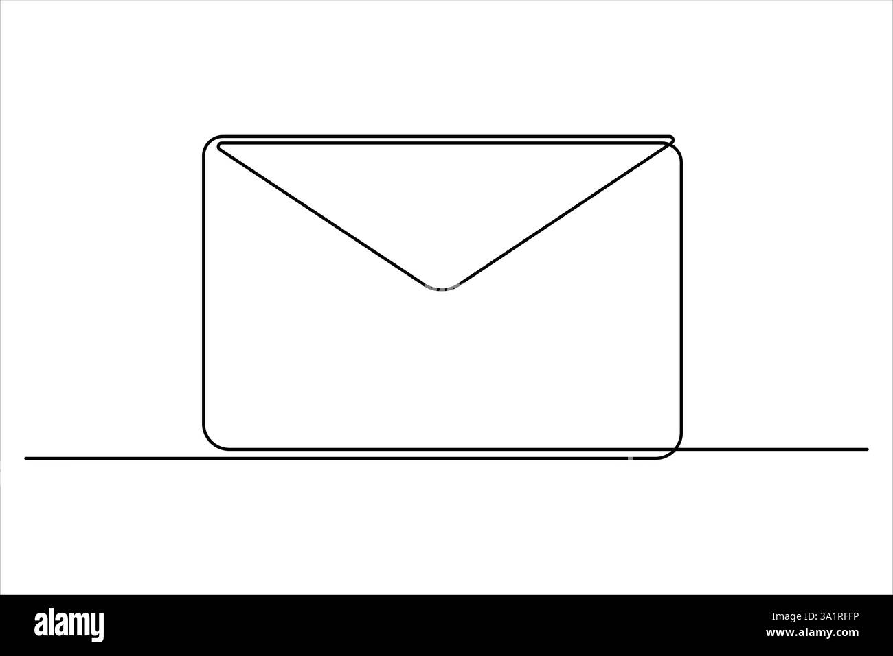 Continuous single one line art of paper envelope message post letter ...
