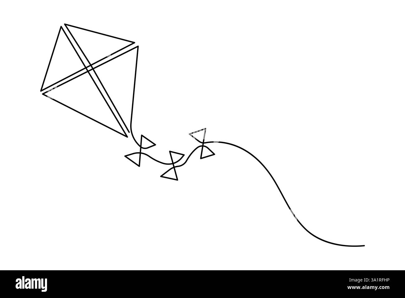 Kite continuous one line drawing of vector illustration Stock Vector ...