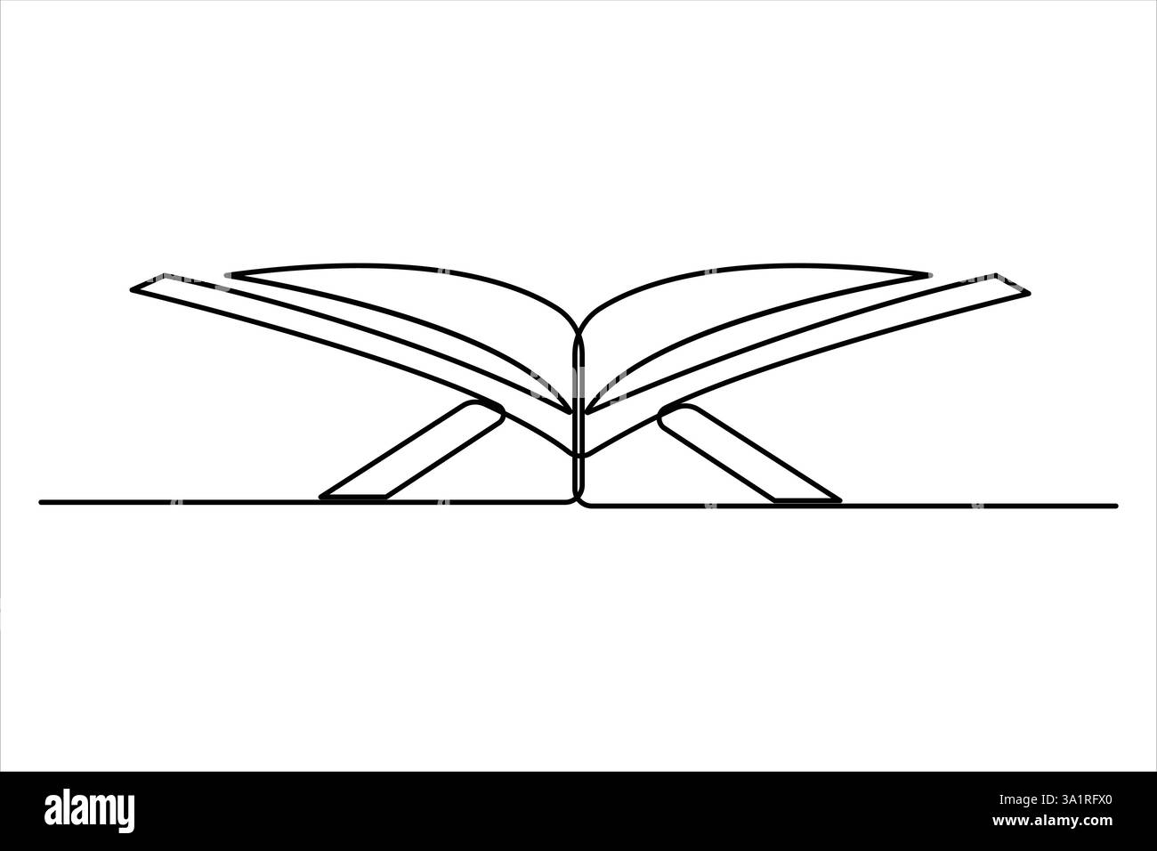 Continuous one line art drawing of open Quran Ramadan concept vector ...