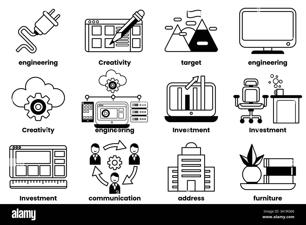 The image is a collection of icons for various professions and ...