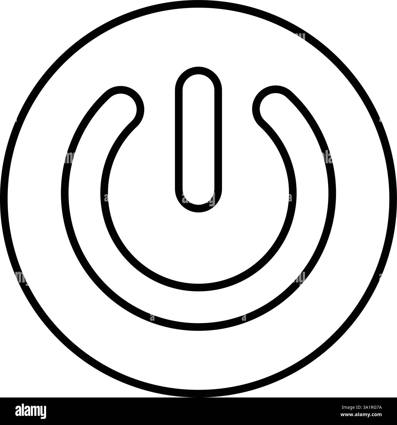 A black and white button with a white circle in the middle. The button ...