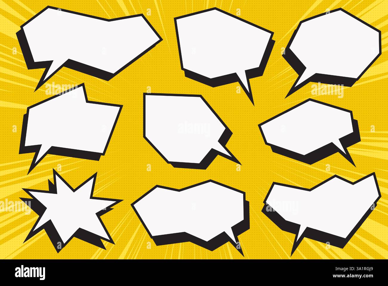 Manga speech bubbles. Comic vector frame for text. Anime cartoon clouds ...