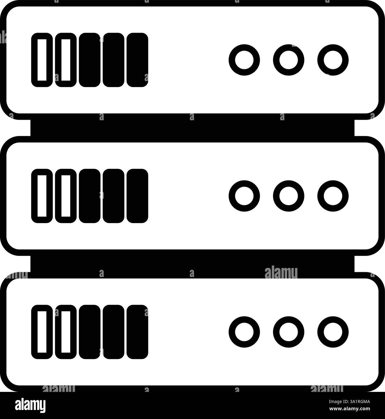 Three servers stacked on top of each other. The servers are white and black Stock Vector Image ...