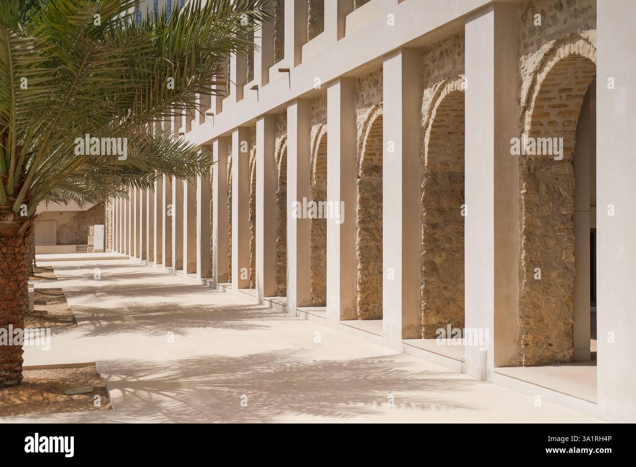 Bastion passageway with arches columns in fortress. Corridor archway ...
