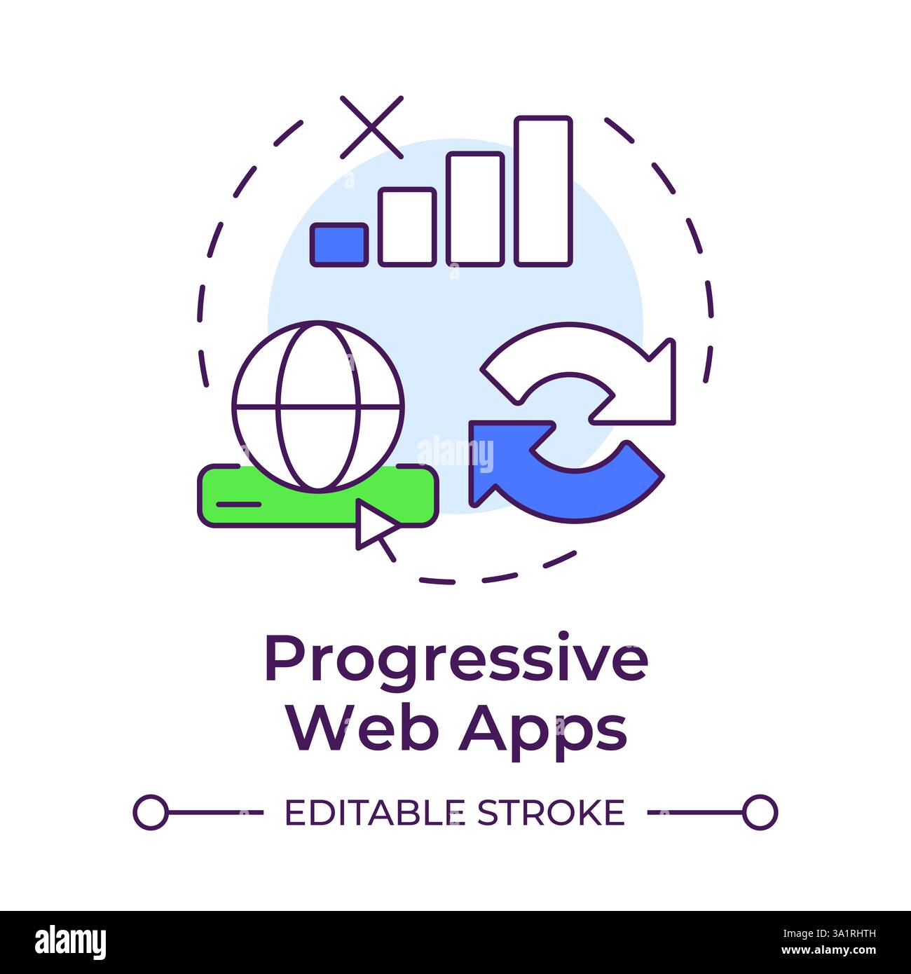 Progressive web apps multi color concept icon Stock Vector Image & Art ...