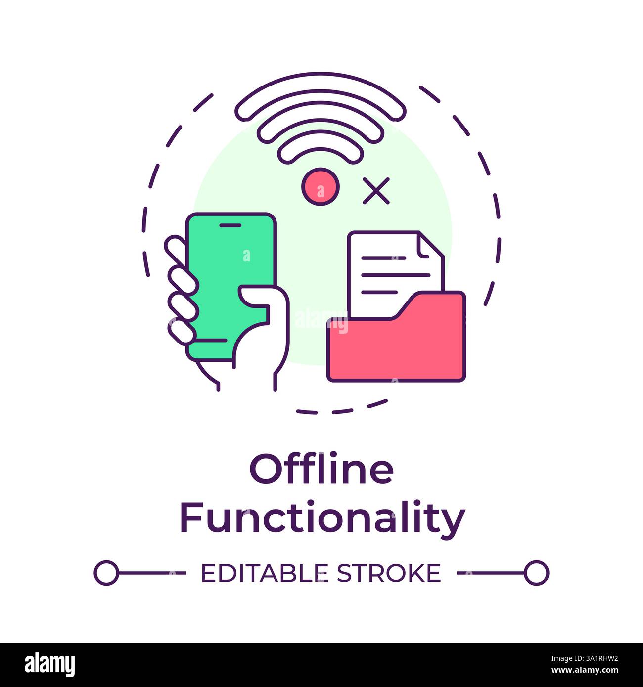 Offline functionality multi color concept icon Stock Vector Image & Art ...