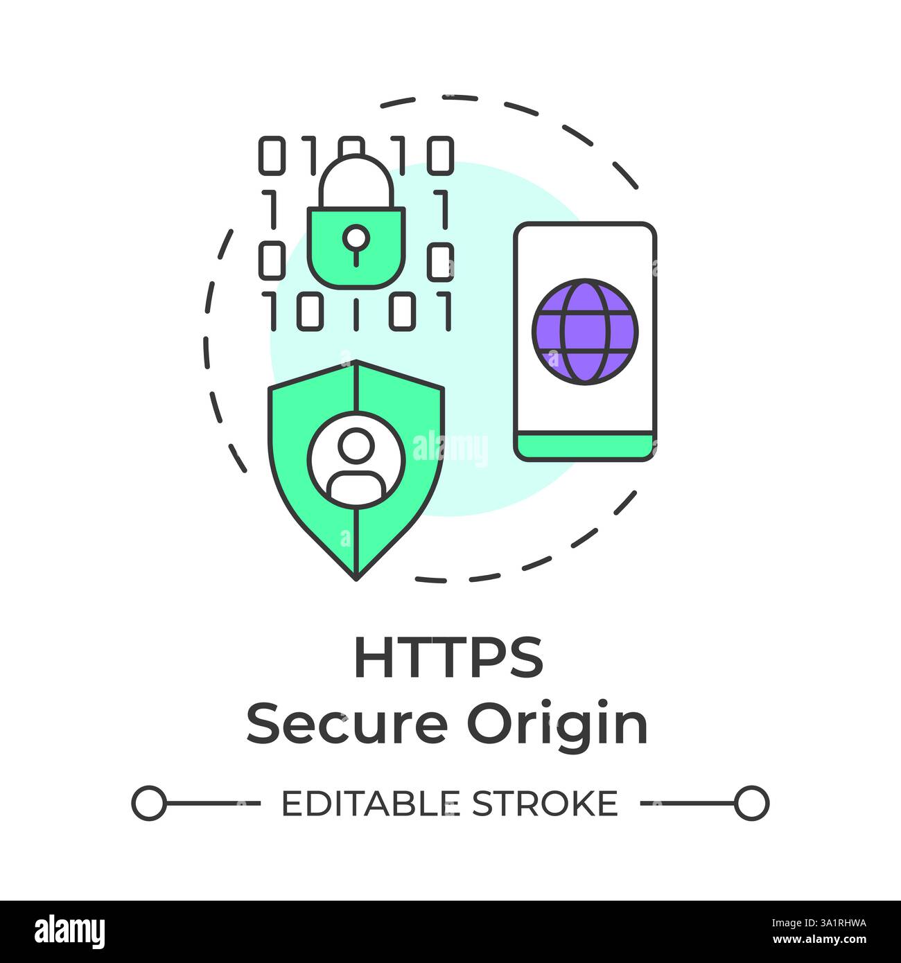 HTTPS secure origin multi color concept icon Stock Vector Image & Art ...