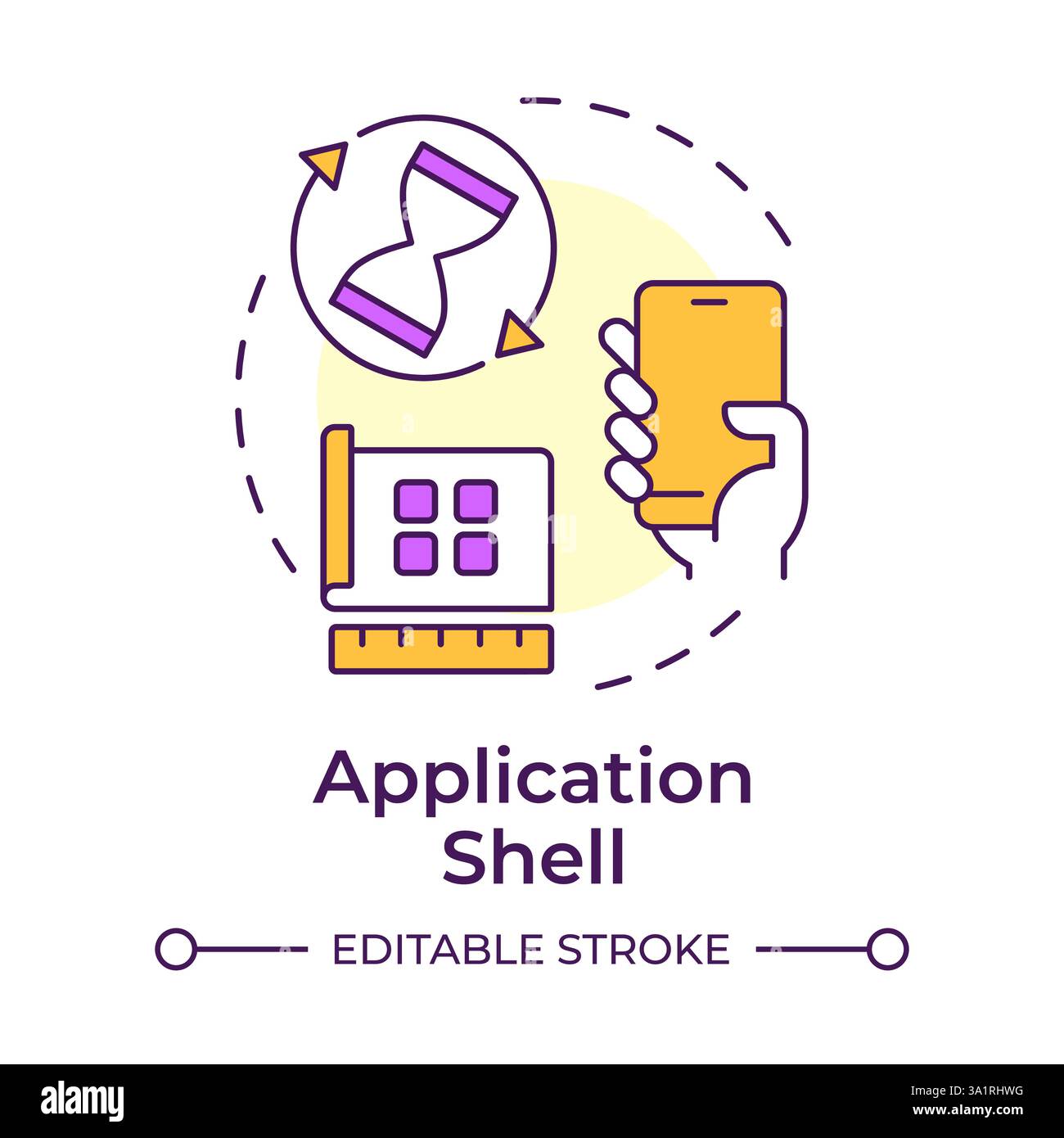 Application shell multi color concept icon Stock Vector Image & Art - Alamy
