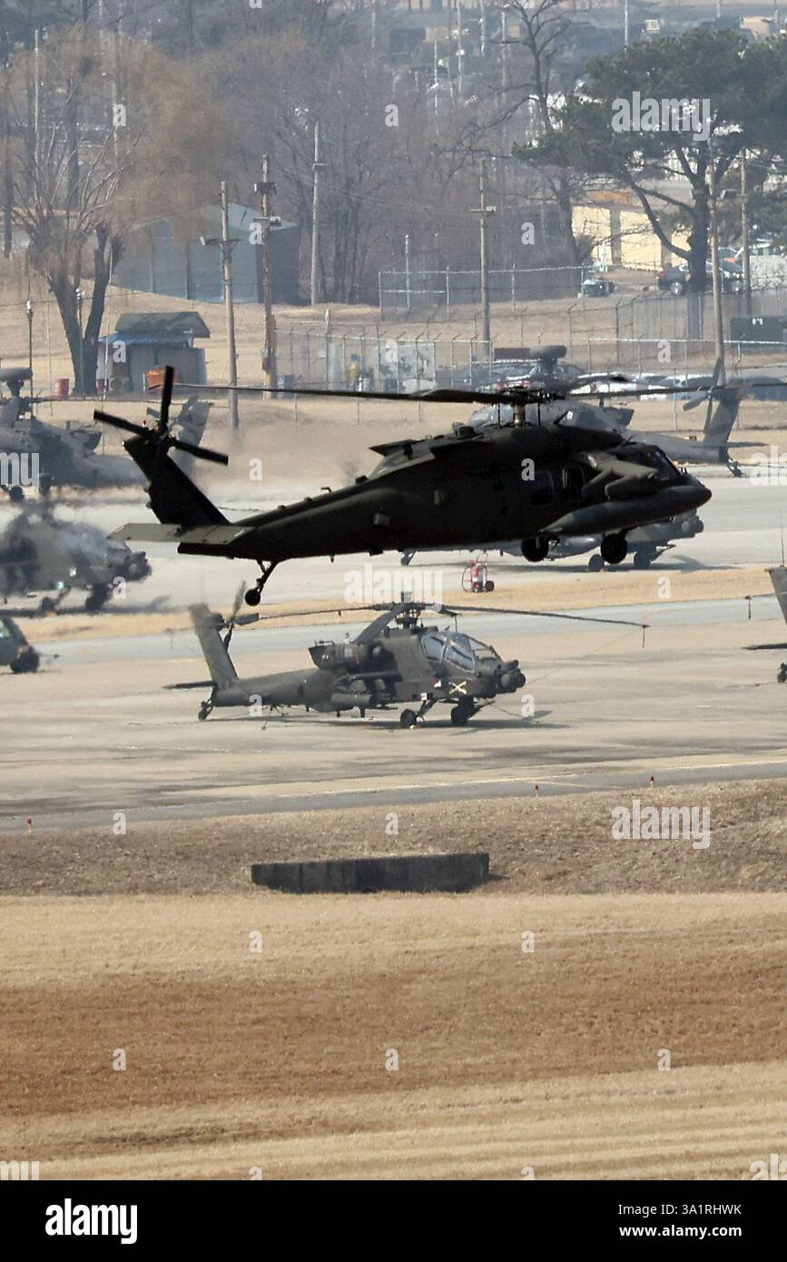 10th Mar, 2025. S. Korea-U.S. joint drill Freedom Shield kicks off A UH ...