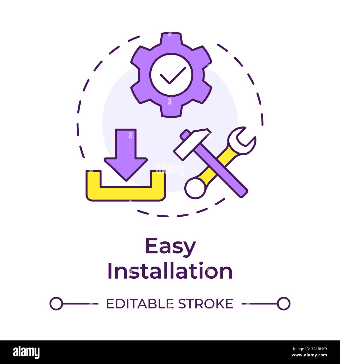 Easy installation multi color concept icon Stock Vector Image & Art - Alamy