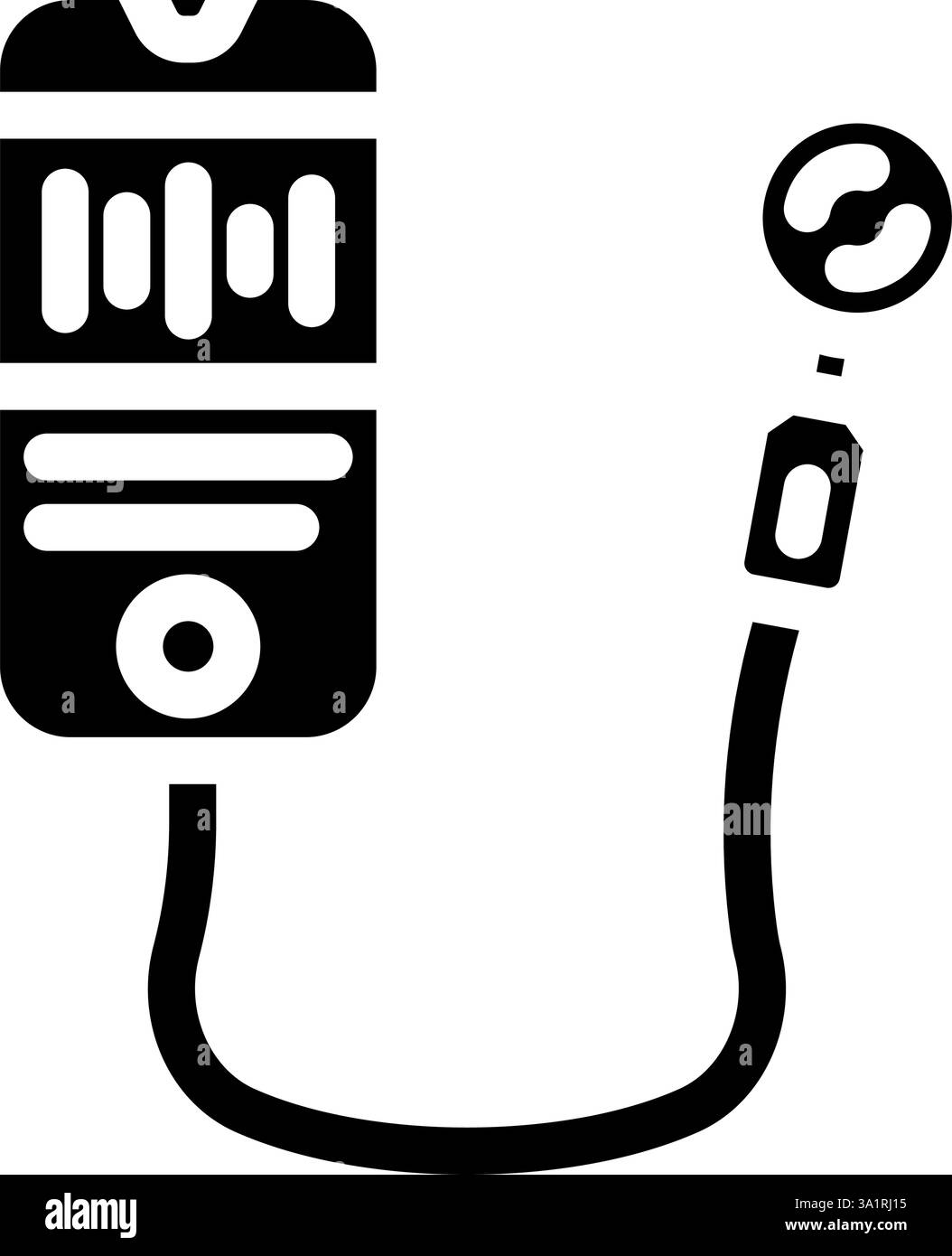 electronic stethoscope healthcare innovation glyph icon vector ...