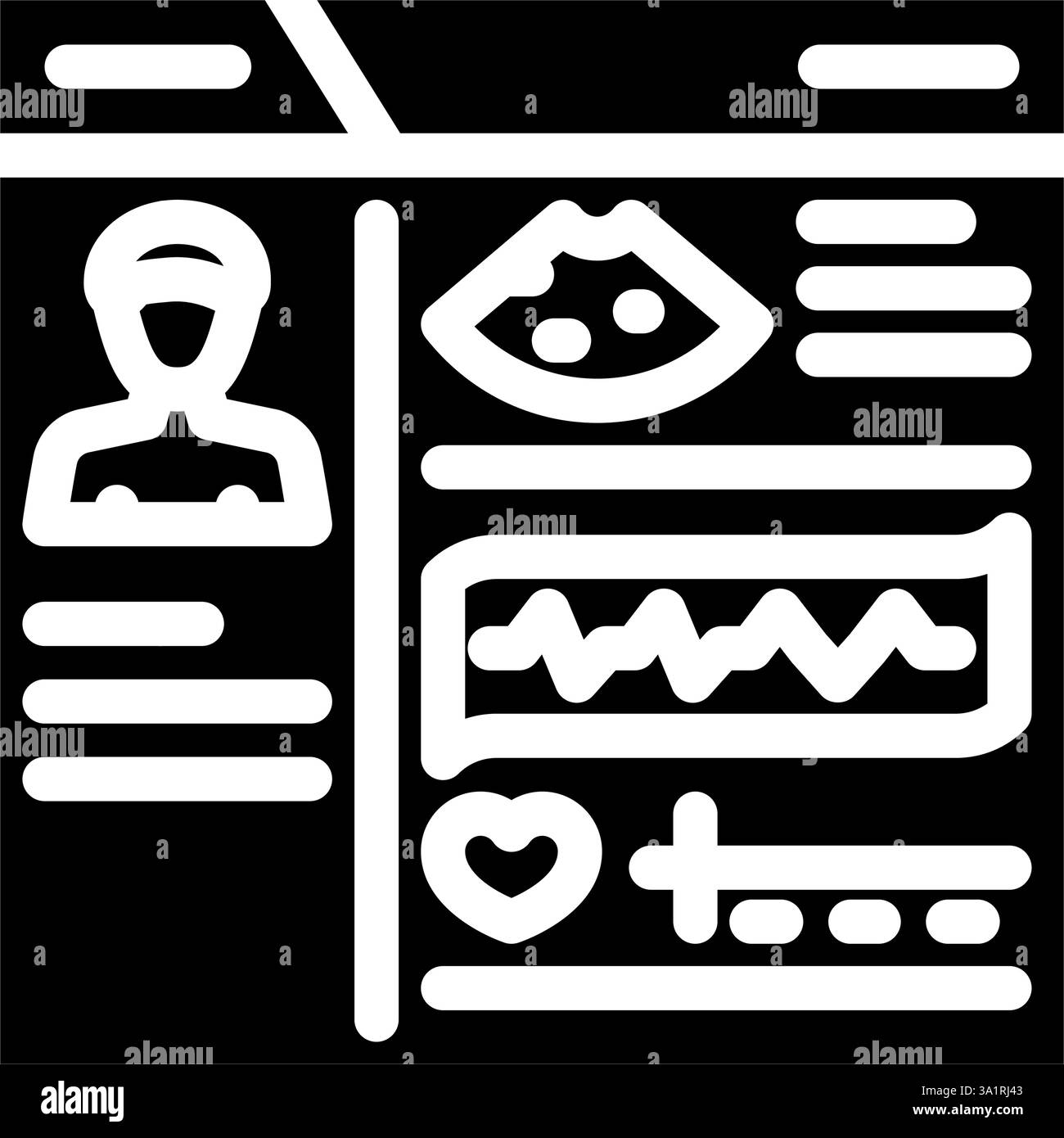 digital health record healthcare innovation glyph icon vector ...