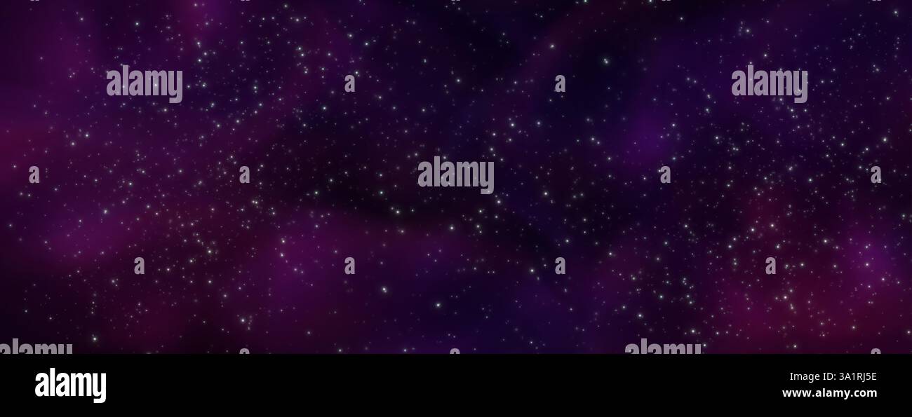 Outer space background with purple nebula and dense field of stars ...