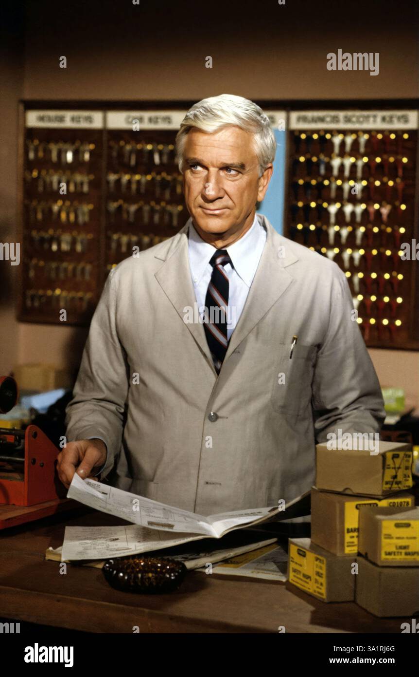 LESLIE NIELSEN in POLICE SQUAD! (1982), directed by JIM ABRAHAMS, DAVID ...