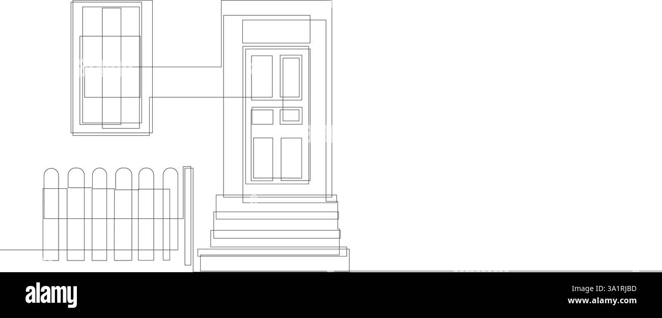 Continuous drawing stairs hi-res stock photography and images - Alamy