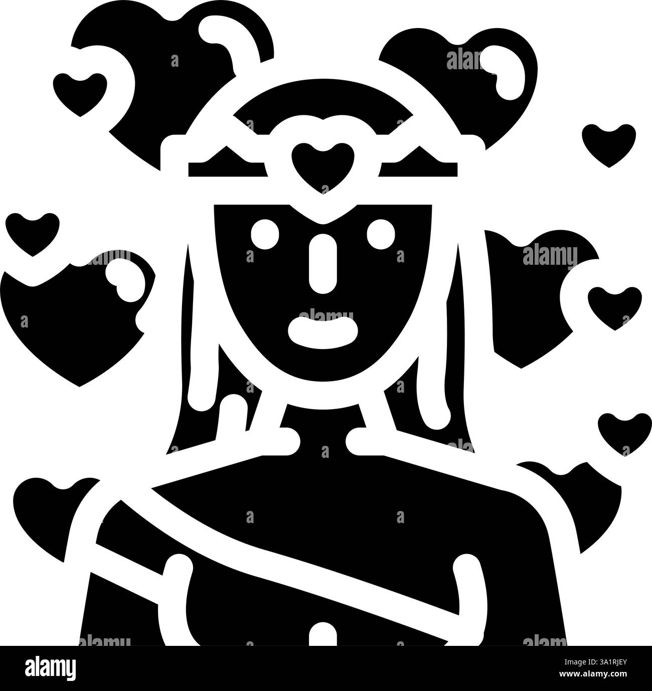 aphrodite greek god mythology glyph icon vector illustration Stock ...