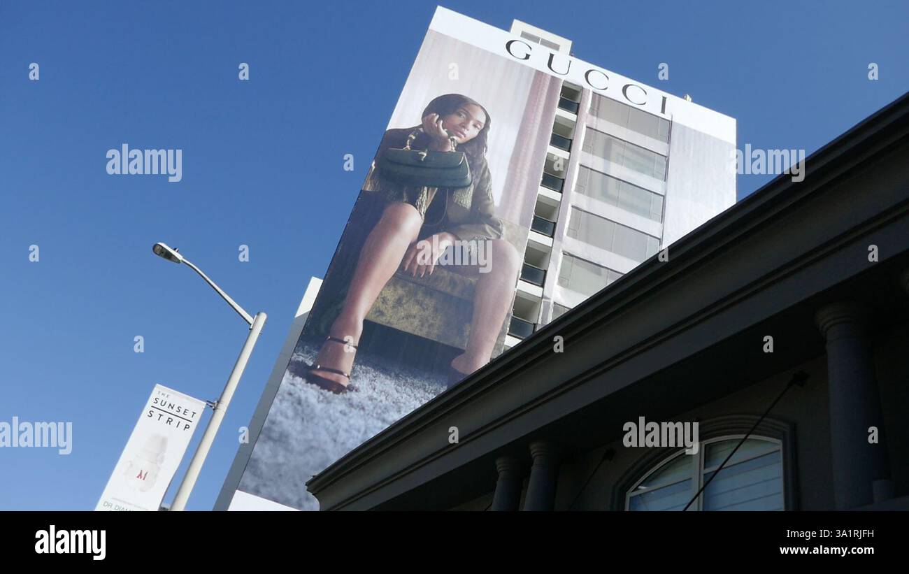 Los Angeles, California, USA 8th March 2025 Gucci Billboard Mural with ...